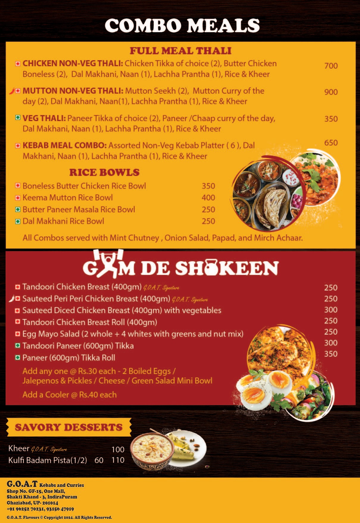 Menu - G.O.A.T Kebab n Kurries